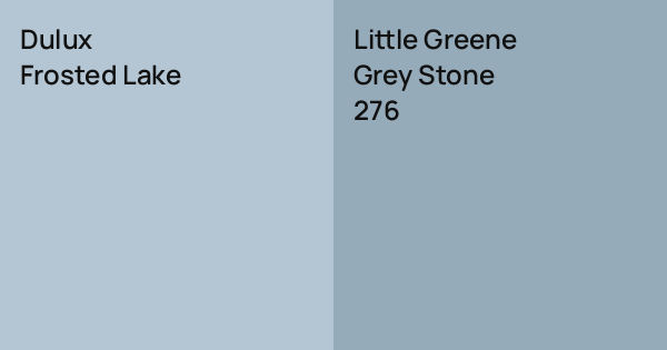Dulux Frosted Lake vs. Little Greene Grey Stone comparison