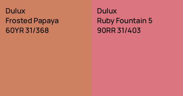Dulux Frosted Papaya vs. Dulux Ruby Fountain 5 comparison