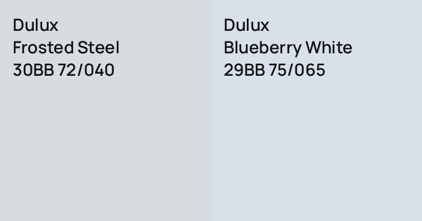 Dulux Frosted Steel vs. Dulux Blueberry White comparison