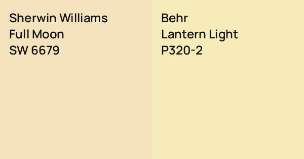 Sherwin Williams Full Moon vs. Behr Lantern Light comparison