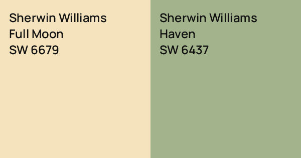 Sherwin Williams Full Moon vs. Sherwin Williams Haven comparison