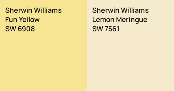 Sherwin Williams Fun Yellow vs. Sherwin Williams Lemon Meringue comparison