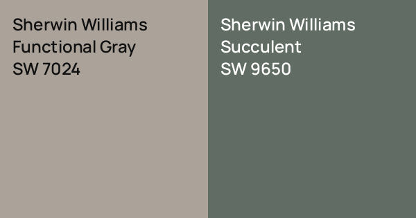 Sherwin Williams Functional Gray vs. Sherwin Williams Succulent comparison