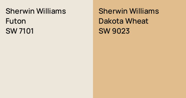 Sherwin Williams Futon vs. Sherwin Williams Dakota Wheat comparison