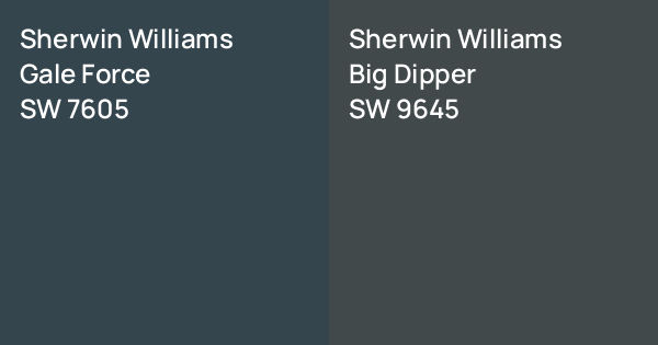 Sherwin Williams Gale Force vs. Sherwin Williams Big Dipper comparison