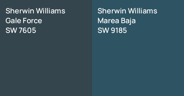 Sherwin Williams Gale Force vs. Sherwin Williams Marea Baja comparison