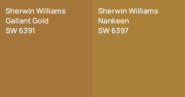 Sherwin Williams Gallant Gold vs. Sherwin Williams Nankeen comparison