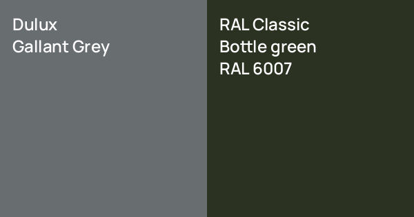 Dulux Gallant Grey vs. RAL Classic Bottle green comparison