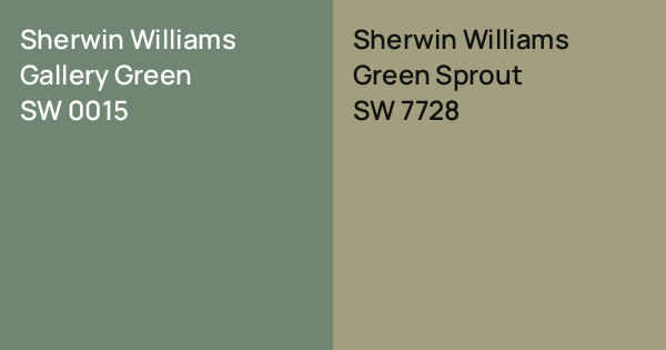 Sherwin Williams Gallery Green vs. Sherwin Williams Green Sprout comparison