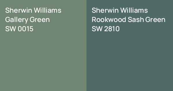Sherwin Williams Gallery Green vs. Sherwin Williams Rookwood Sash Green ...