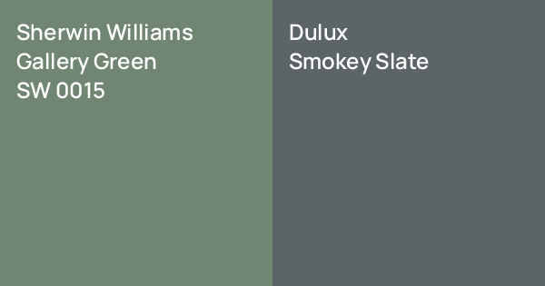 Sherwin Williams Gallery Green vs. Dulux Smokey Slate comparison
