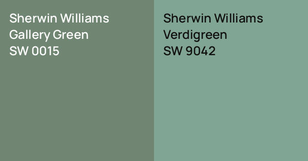 Sherwin Williams Gallery Green vs. Sherwin Williams Verdigreen comparison