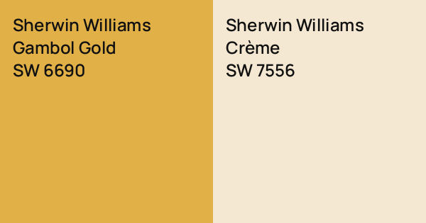 Sherwin Williams Gambol Gold vs. Sherwin Williams Crème comparison