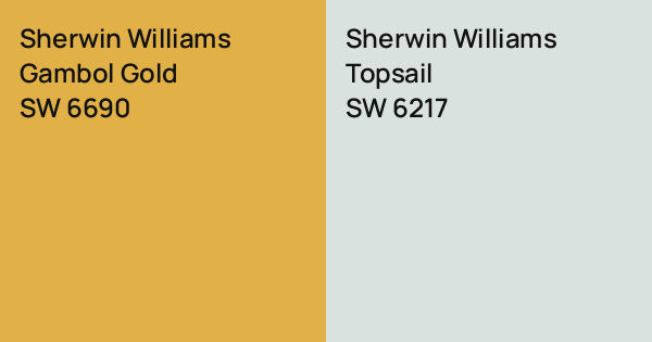 Sherwin Williams Gambol Gold vs. Sherwin Williams Topsail comparison