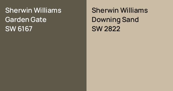 Sherwin Williams Garden Gate vs. Sherwin Williams Downing Sand comparison