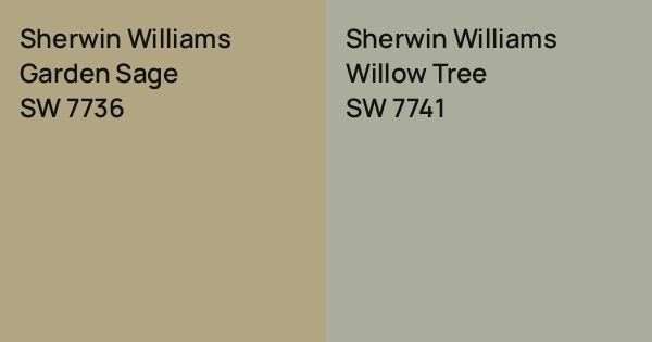 Sherwin Williams Garden Sage vs. Sherwin Williams Willow Tree comparison