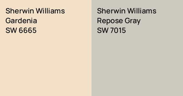 Sherwin Williams Gardenia vs. Sherwin Williams Repose Gray comparison