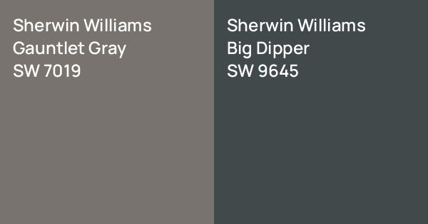 Sherwin Williams Gauntlet Gray vs. Sherwin Williams Big Dipper comparison