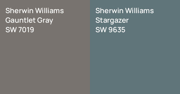 Sherwin Williams Gauntlet Gray vs. Sherwin Williams Stargazer comparison