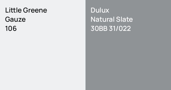 Little Greene Gauze vs. Dulux Natural Slate comparison