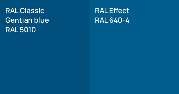 RAL Classic Gentian blue vs. RAL Effect RAL 640-4 comparison