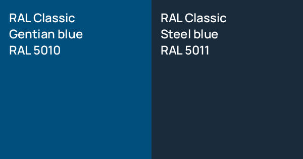 RAL Classic Gentian blue vs. RAL Classic Steel blue comparison