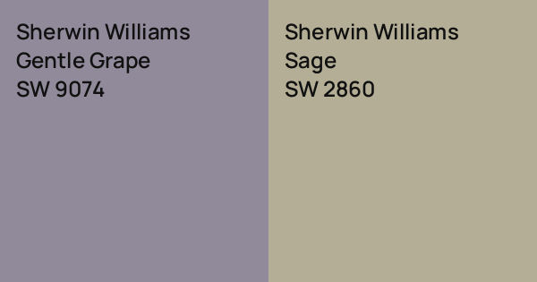 Sherwin Williams Gentle Grape vs. Sherwin Williams Sage comparison