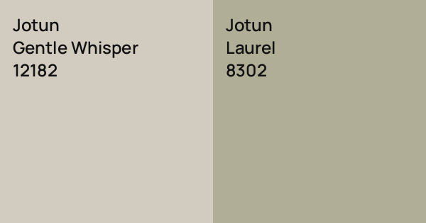 Jotun Gentle Whisper vs. Jotun Laurel comparison