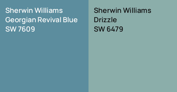 Sherwin Williams Georgian Revival Blue vs. Sherwin Williams Drizzle ...
