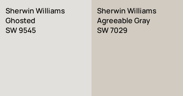 Sherwin Williams Ghosted vs. Sherwin Williams Agreeable Gray comparison