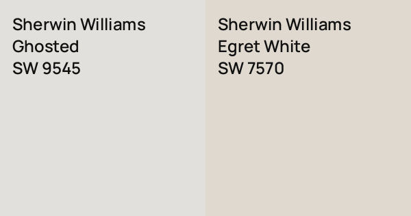 Sherwin Williams Ghosted vs. Sherwin Williams Egret White comparison