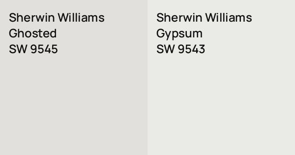 Sherwin Williams Ghosted vs. Sherwin Williams Gypsum comparison