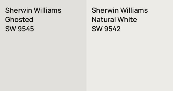 Sherwin Williams Ghosted vs. Sherwin Williams Natural White comparison