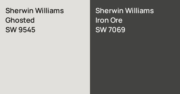 Sherwin Williams Ghosted vs. Sherwin Williams Iron Ore comparison
