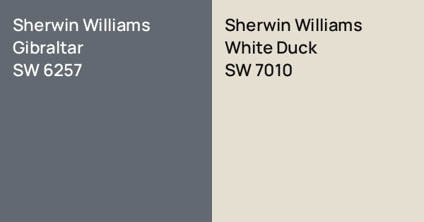 Sherwin Williams Gibraltar vs. Sherwin Williams White Duck comparison