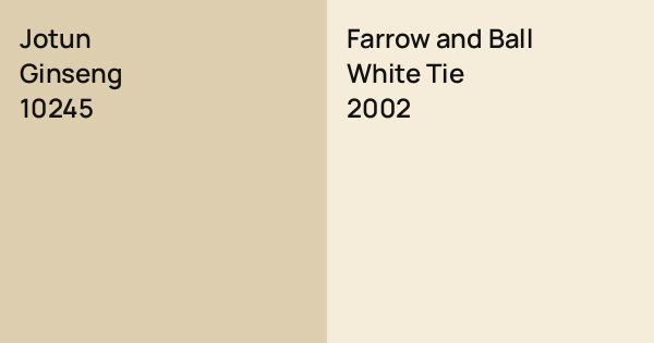 Jotun Ginseng vs. Farrow and Ball White Tie comparison