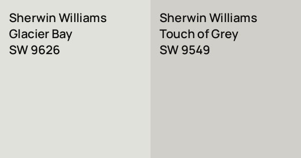 Sherwin Williams Glacier Bay vs. Sherwin Williams Touch of Grey comparison
