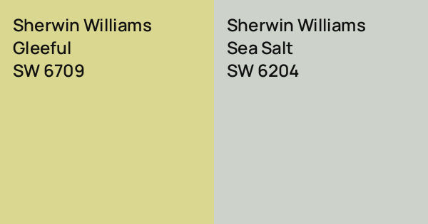 Sherwin Williams Gleeful vs. Sherwin Williams Sea Salt comparison