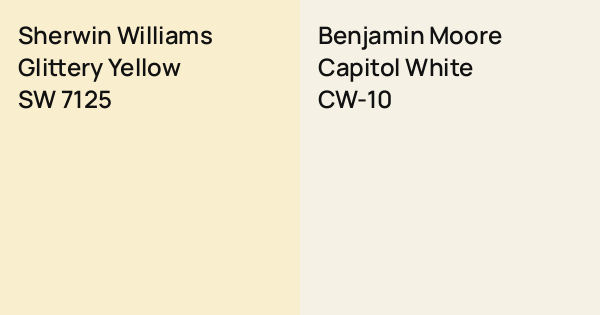 Sherwin Williams Glittery Yellow vs. Benjamin Moore Capitol White ...