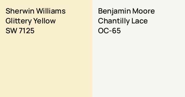 Sherwin Williams Glittery Yellow vs. Benjamin Moore Chantilly Lace ...