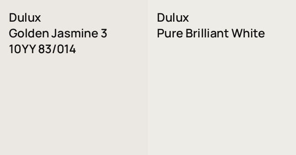 Dulux Golden Jasmine 3 vs. Dulux Pure Brilliant White comparison