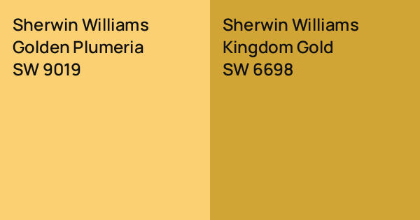 Sherwin Williams Golden Plumeria vs. Sherwin Williams Kingdom Gold ...