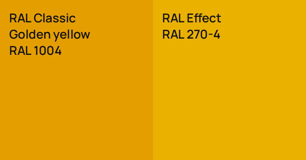 RAL Classic Golden yellow vs. RAL Effect RAL 270-4 comparison