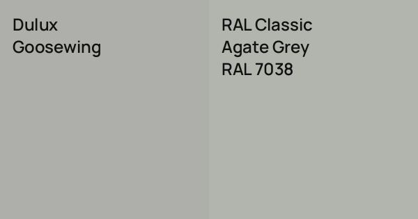 Dulux Goosewing vs. RAL Classic Agate Grey comparison