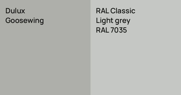 Dulux Goosewing vs. RAL Classic Light grey comparison