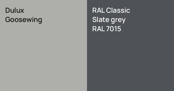 Dulux Goosewing vs. RAL Classic Slate grey comparison