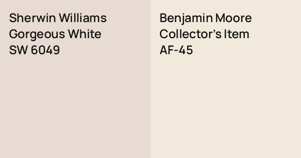 Sherwin Williams Gorgeous White vs. Benjamin Moore Collector's Item ...