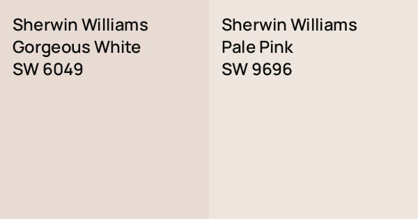 Sherwin Williams Gorgeous White vs. Sherwin Williams Pale Pink comparison