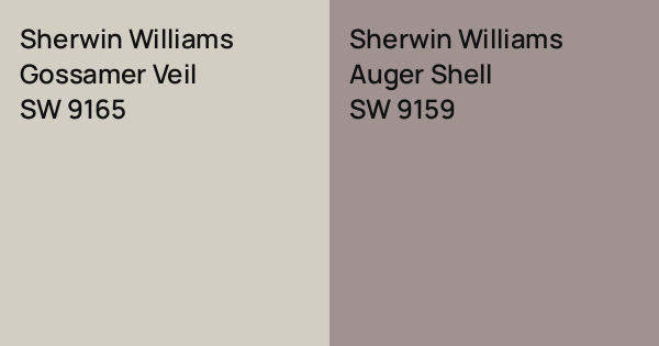 Sherwin Williams Gossamer Veil vs. Sherwin Williams Auger Shell comparison