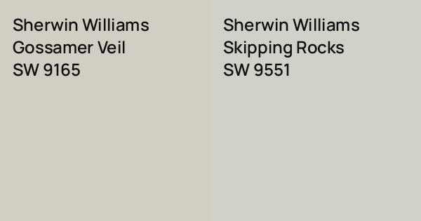 Sherwin Williams Gossamer Veil vs. Sherwin Williams Skipping Rocks ...